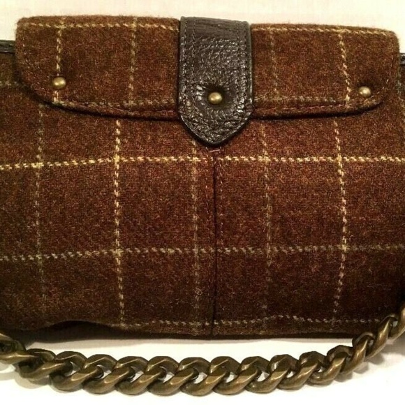 J. Crew | Bags | J Crew Small Brown Wool Chain Strap Handbag | Poshmark